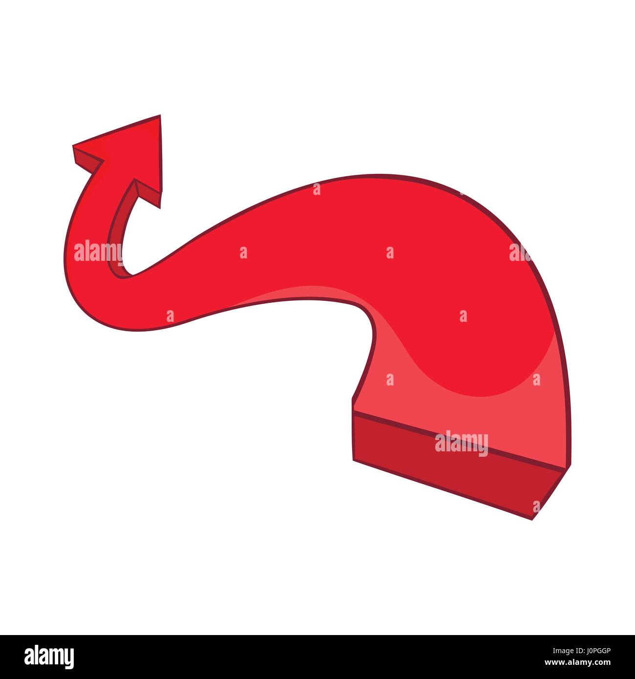 Red curved arrow icon, cartoon style Stock Vector Image & Art - Alamy