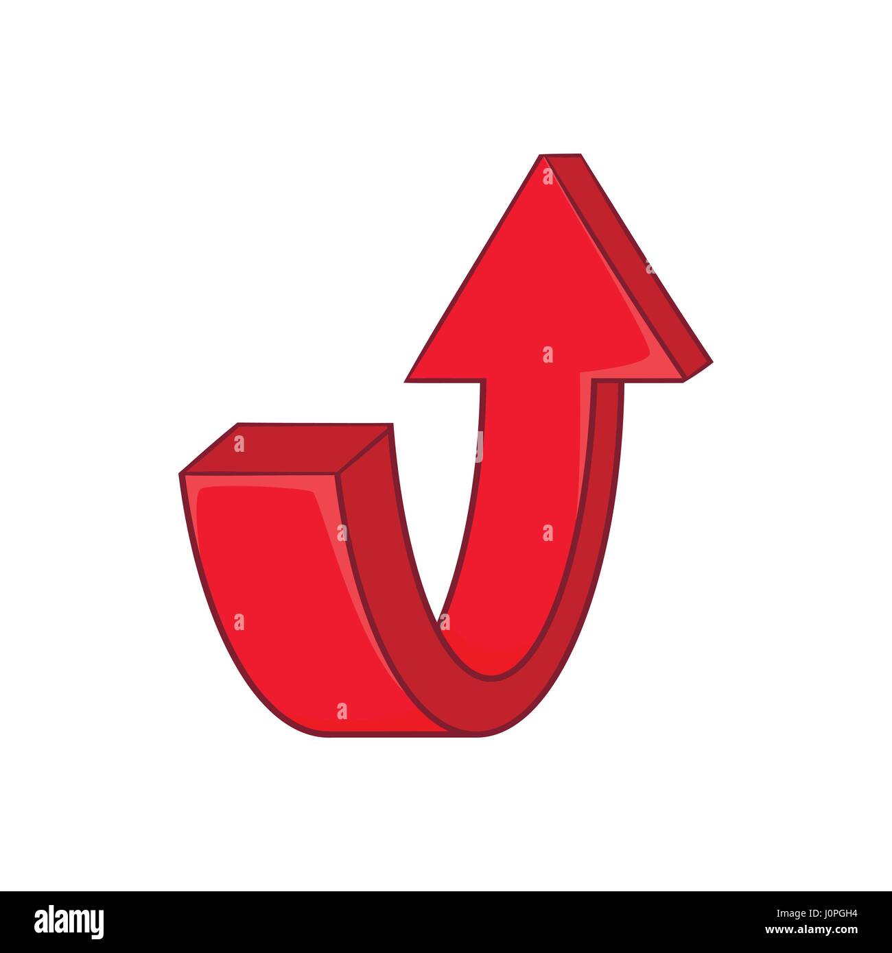 Red curved arrow icon, cartoon style Stock Vector Image & Art - Alamy