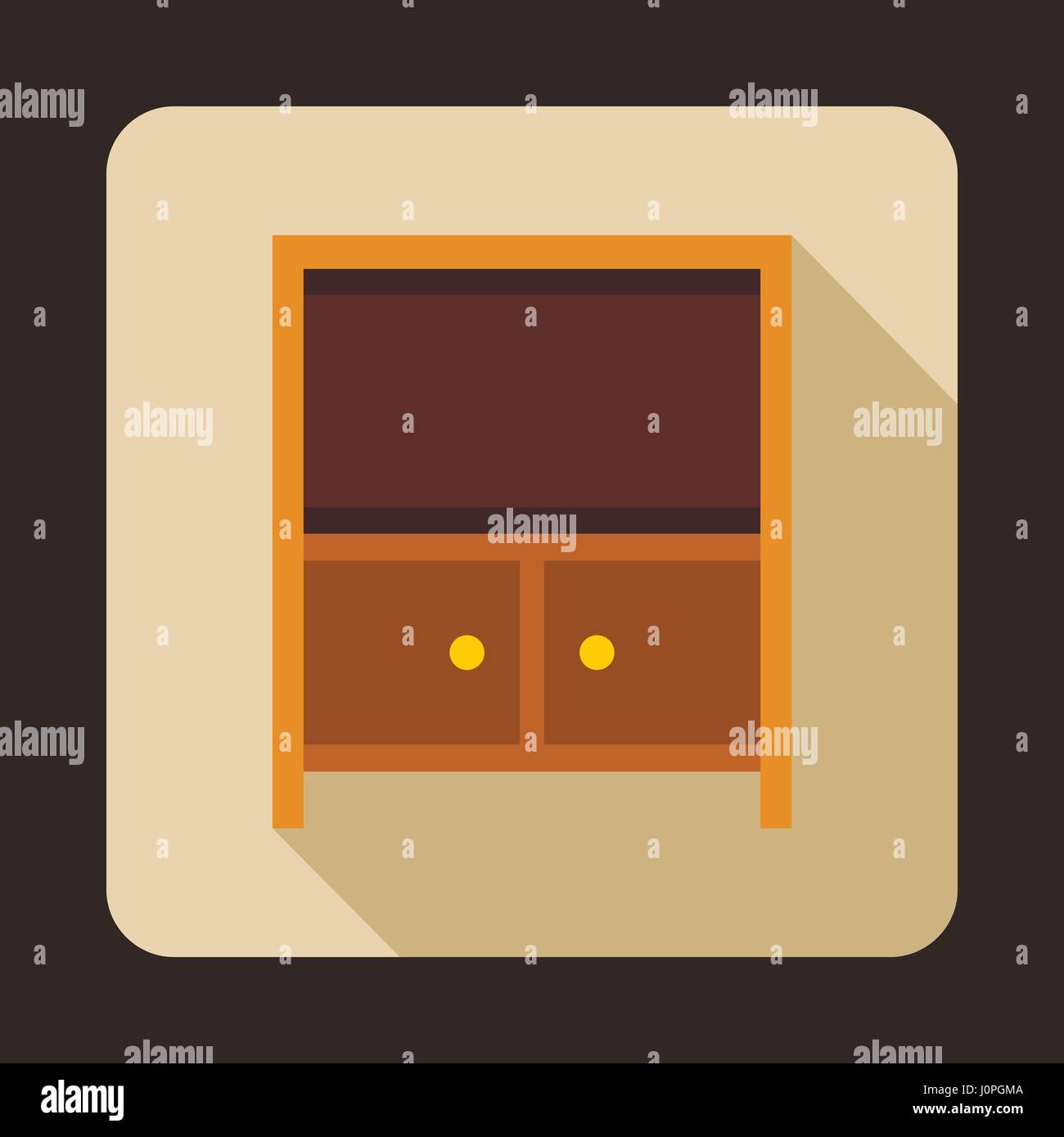 Wooden television cabinet icon, flat style Stock Vector Image & Art - Alamy