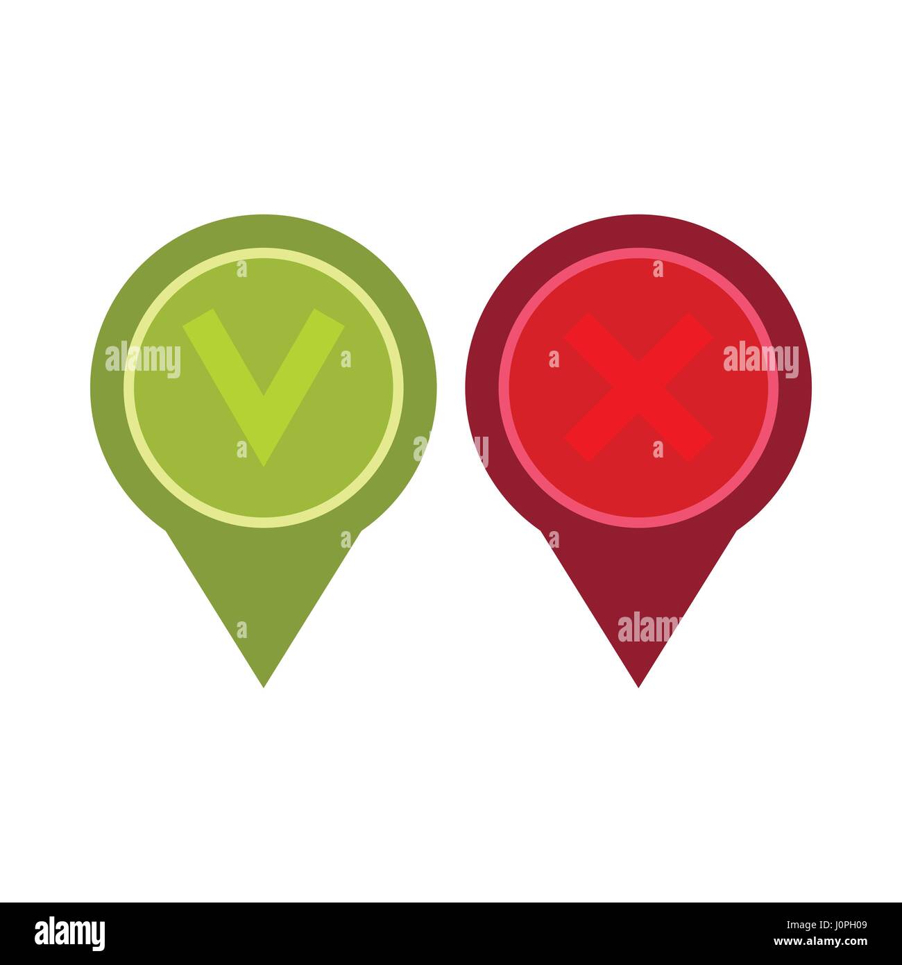 Tick affirmative and negative icon, flat style Stock Vector Image & Art ...