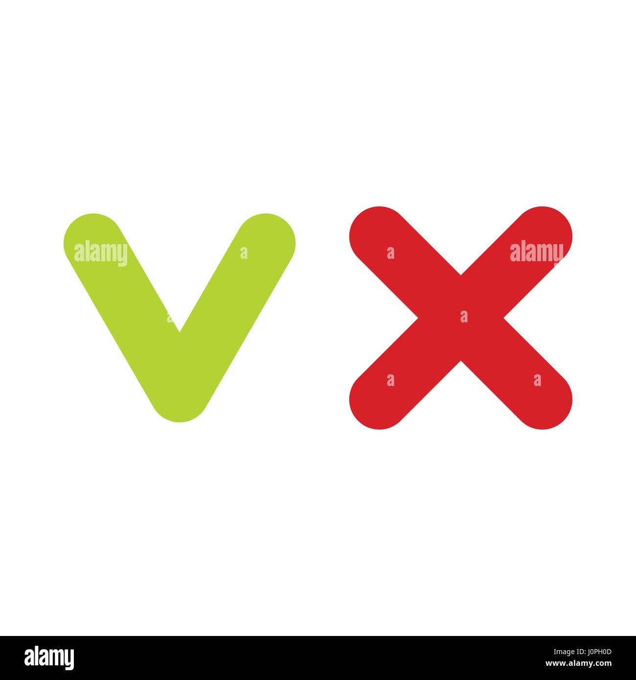 Fat tick and cross icon, flat style Stock Vector Image & Art - Alamy