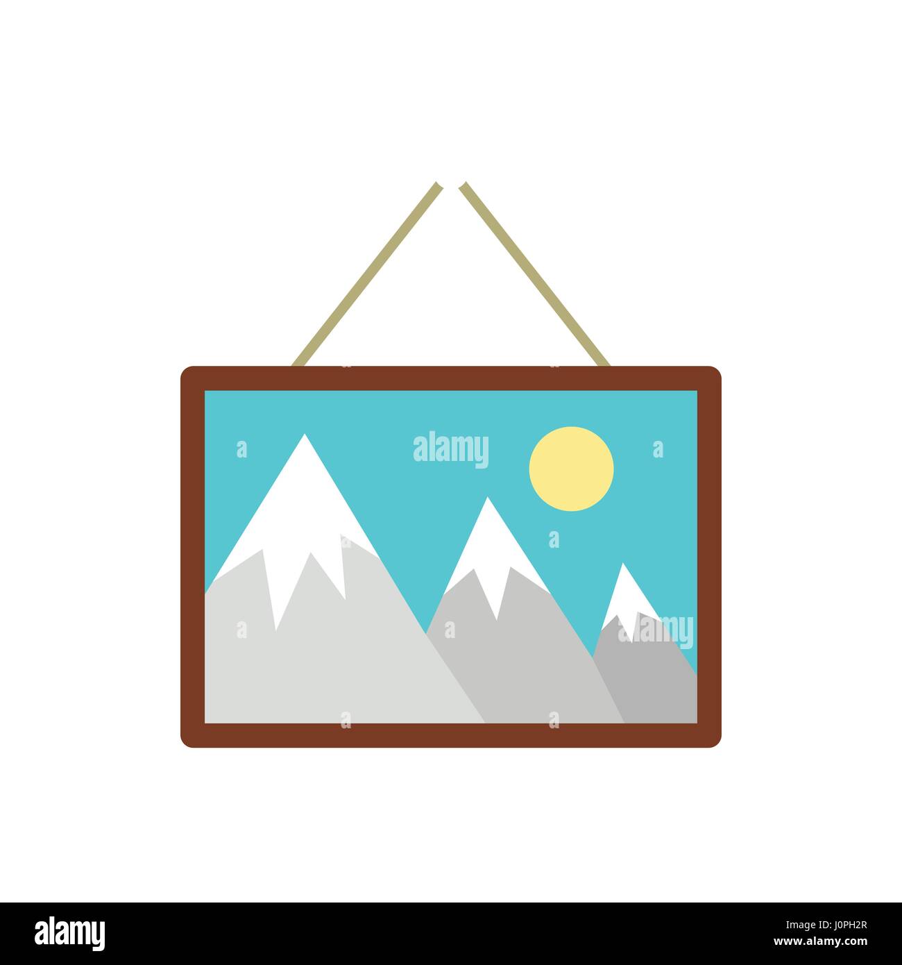 Picture hanging an wall icon, flat style Stock Vector Image & Art - Alamy