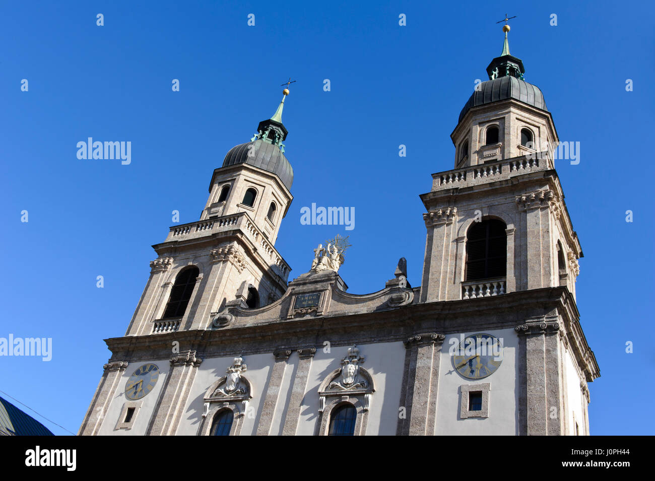 Jesuit Church Towers, Innsbruck, Austria Stock Photo - Alamy