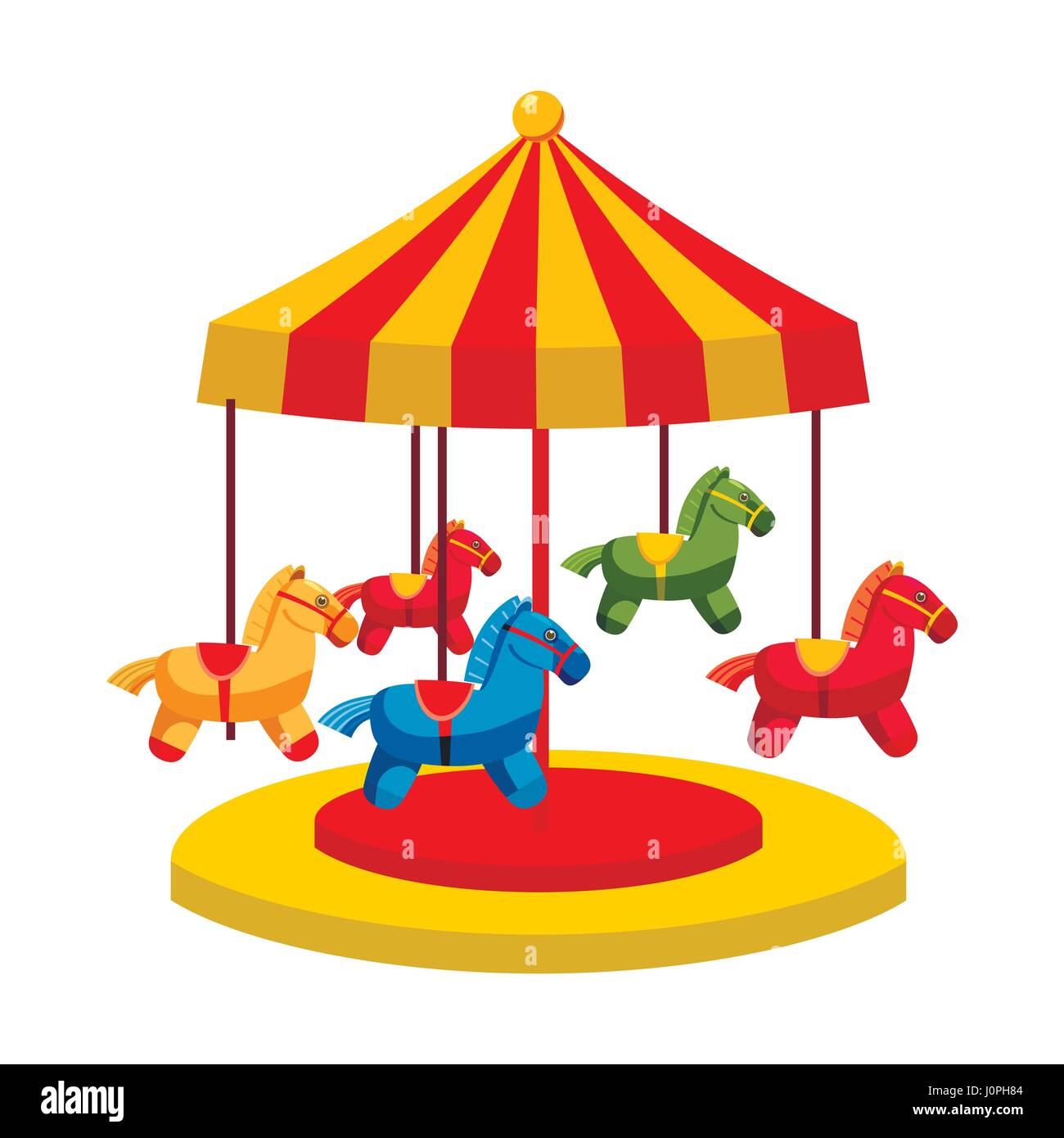 Carousel with horses icon, cartoon style Stock Vector Image & Art - Alamy
