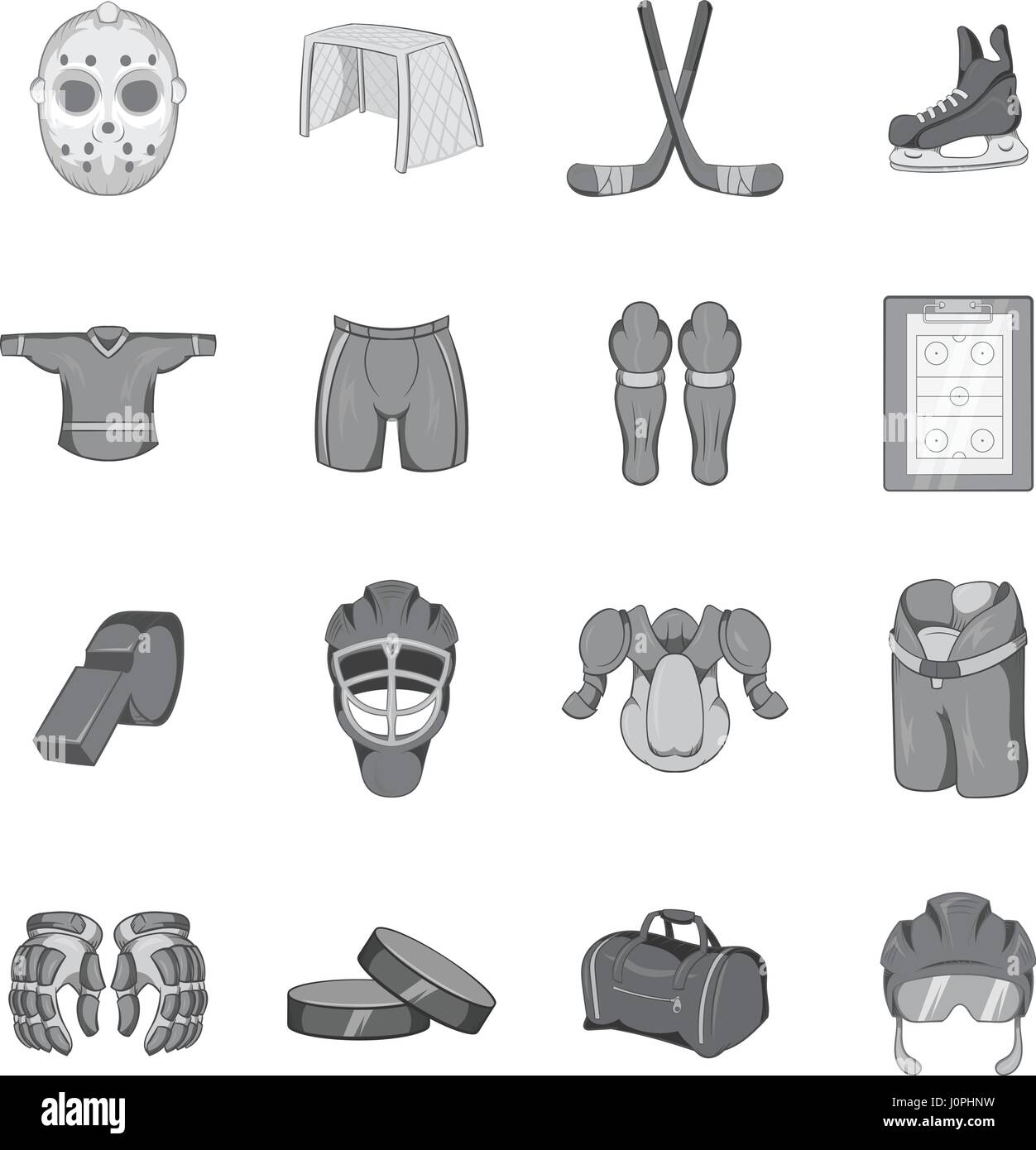 Hockey icons set in black monochrome style Stock Vector Image & Art - Alamy
