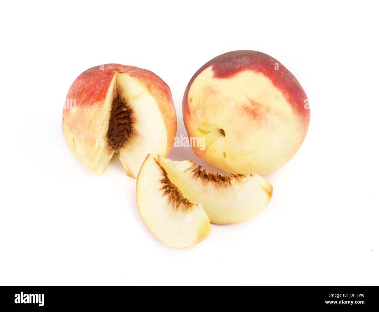 fresh peach fruits with cut Stock Photo - Alamy