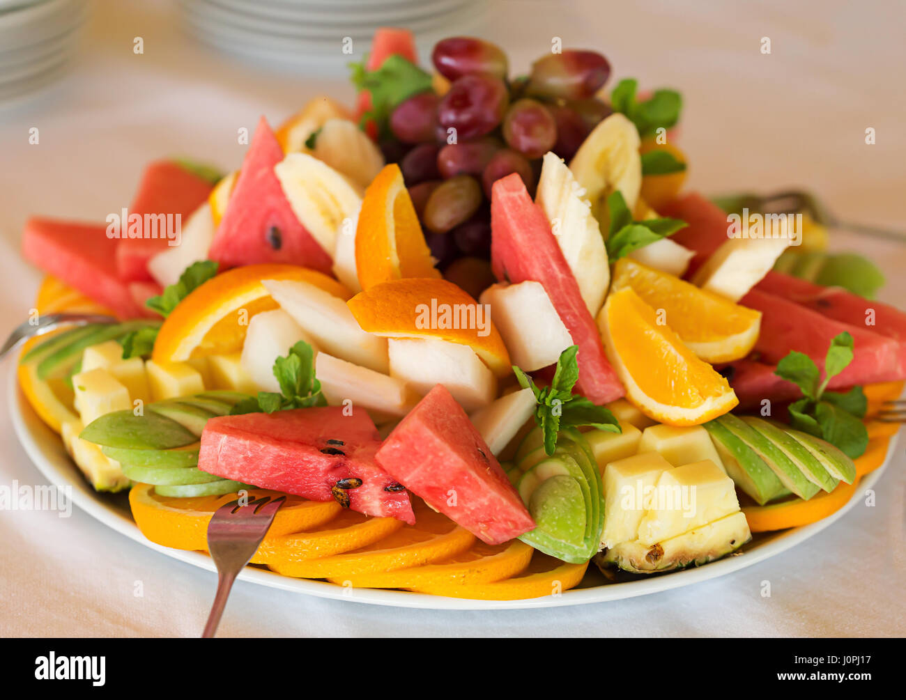 Fresh fruit party plate perfect wedding starter Stock Photo - Alamy