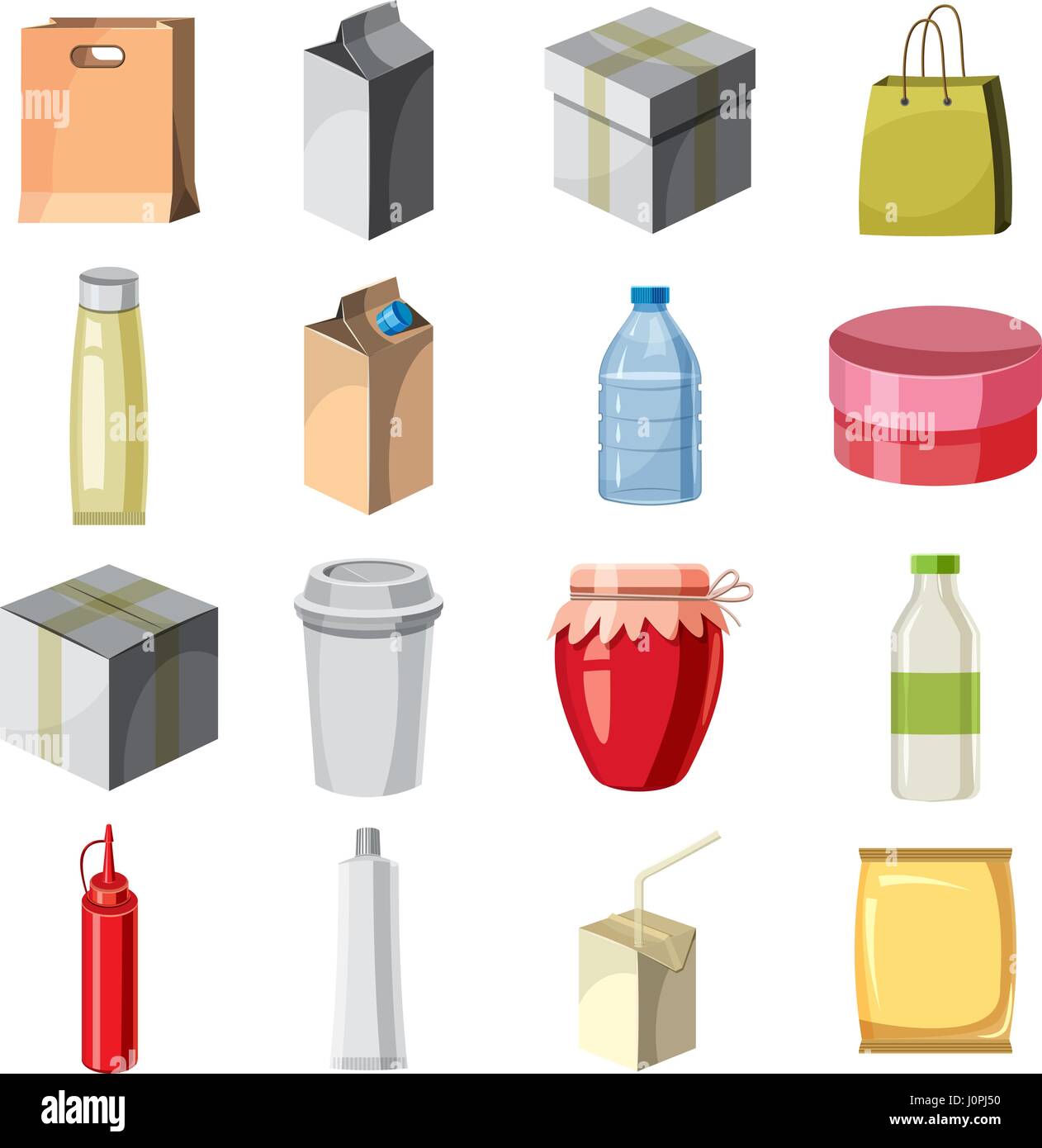 Package container icons set, cartoon style Stock Vector Image & Art - Alamy
