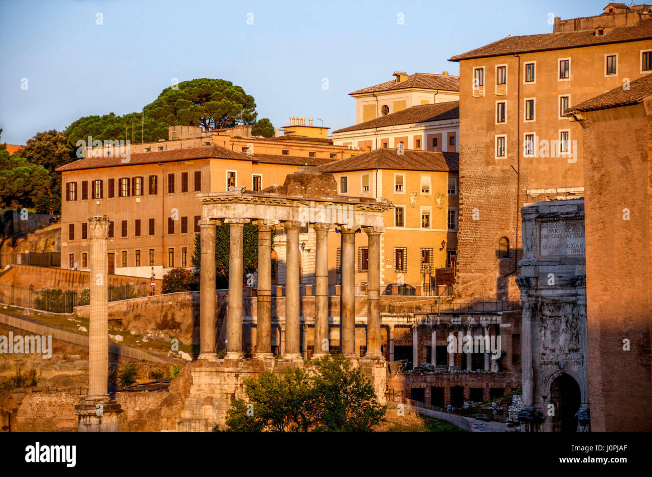Temple of Saturn in the Forum Romanum, Rome, Italy, Europe Stock Photo ...