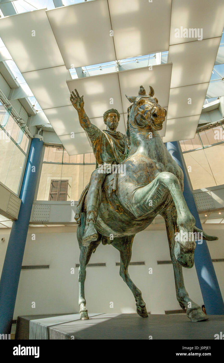Equestrian statue of Marcus Aurelius Capitoline Museums, Rome, Italy ...