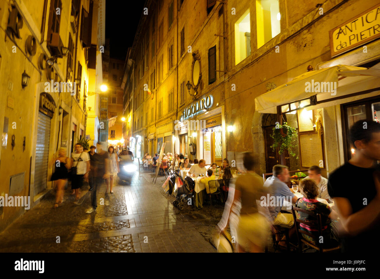 Night street in Rome. Italy. Europe Stock Photo - Alamy