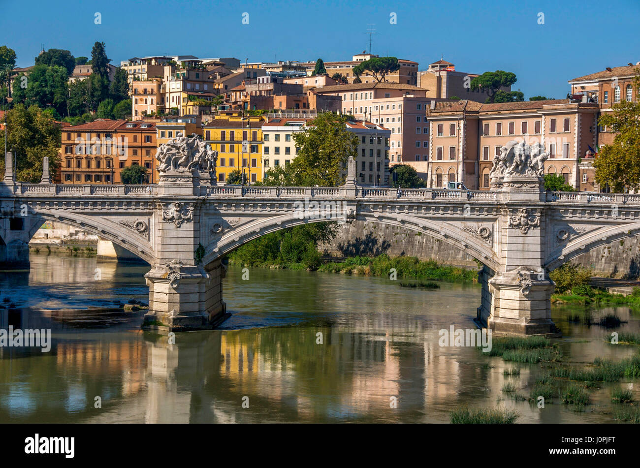 Bridge Ponte Vittorio II, River Tiber, Rome, Italy, Europe Stock Photo ...