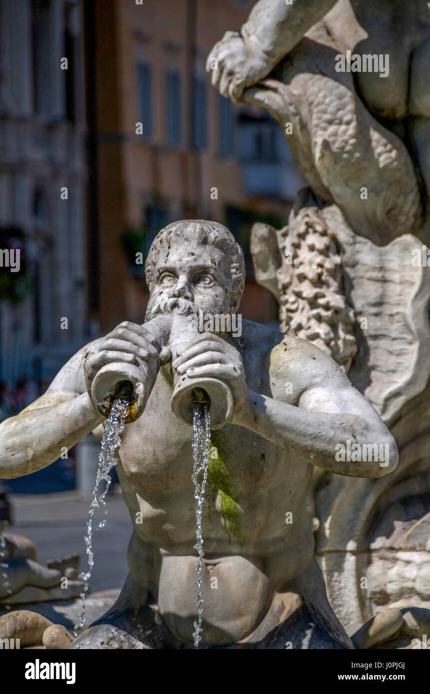 Fontana del Moro in Piazza Navona, Rome, Italy, Europe Stock Photo - Alamy