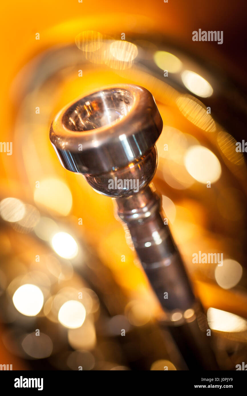 closeup detail of a trumpet mouthpiece Stock Photo - Alamy