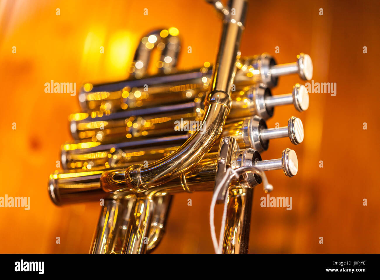 closeup detail of a trumpet Stock Photo - Alamy
