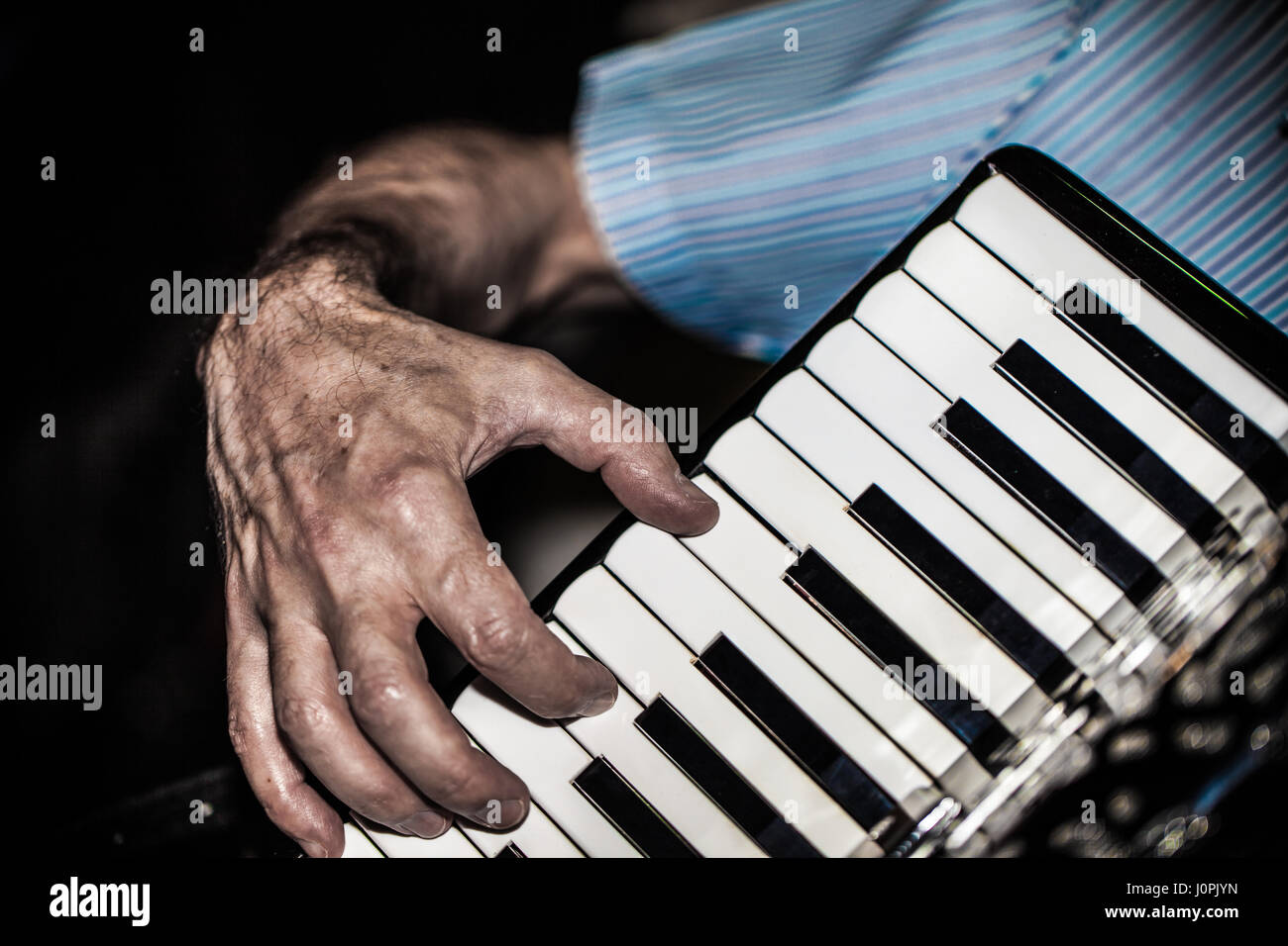 male musician playing the accordion Stock Photo - Alamy