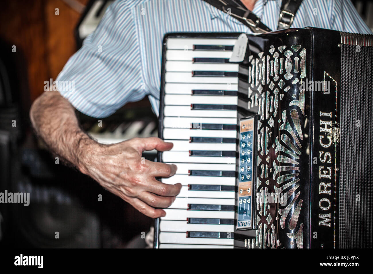 male musician playing the accordion Stock Photo - Alamy