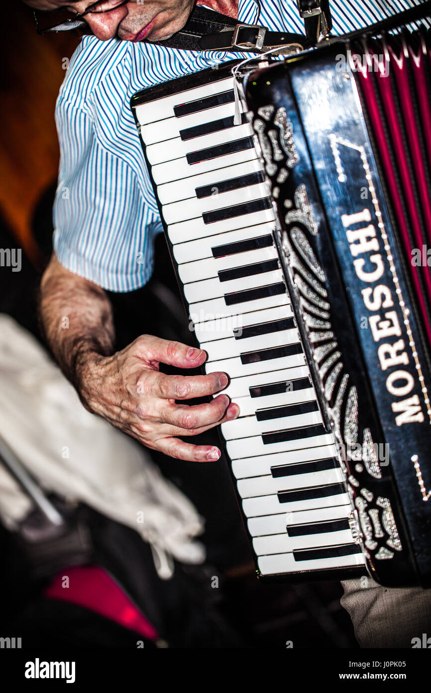 male musician playing the accordion Stock Photo - Alamy