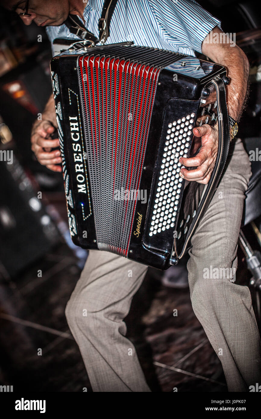male musician playing the accordion Stock Photo - Alamy