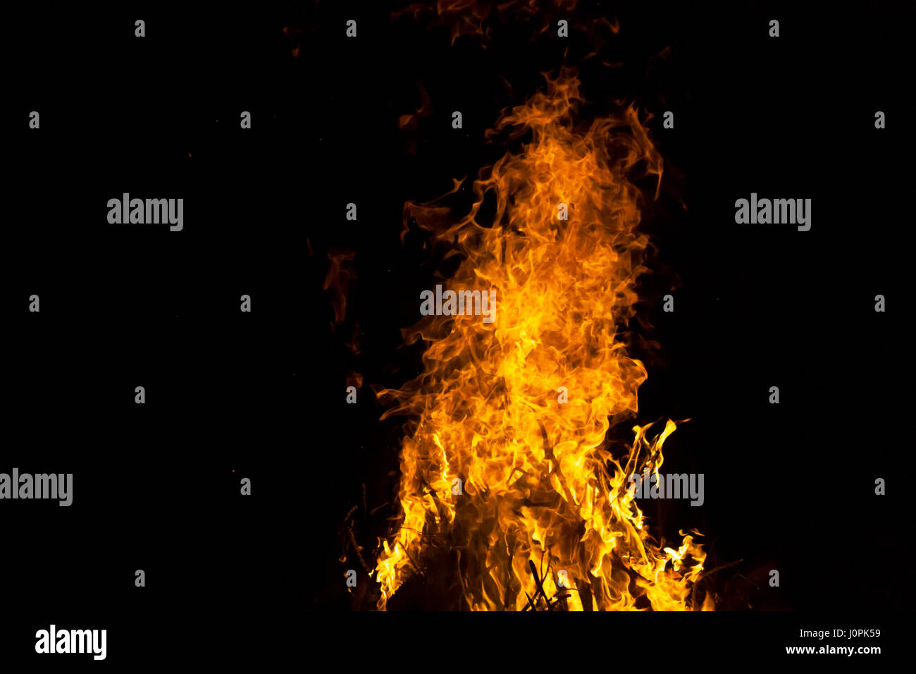 Yellow and orange fire frames isolated on a black background Stock ...