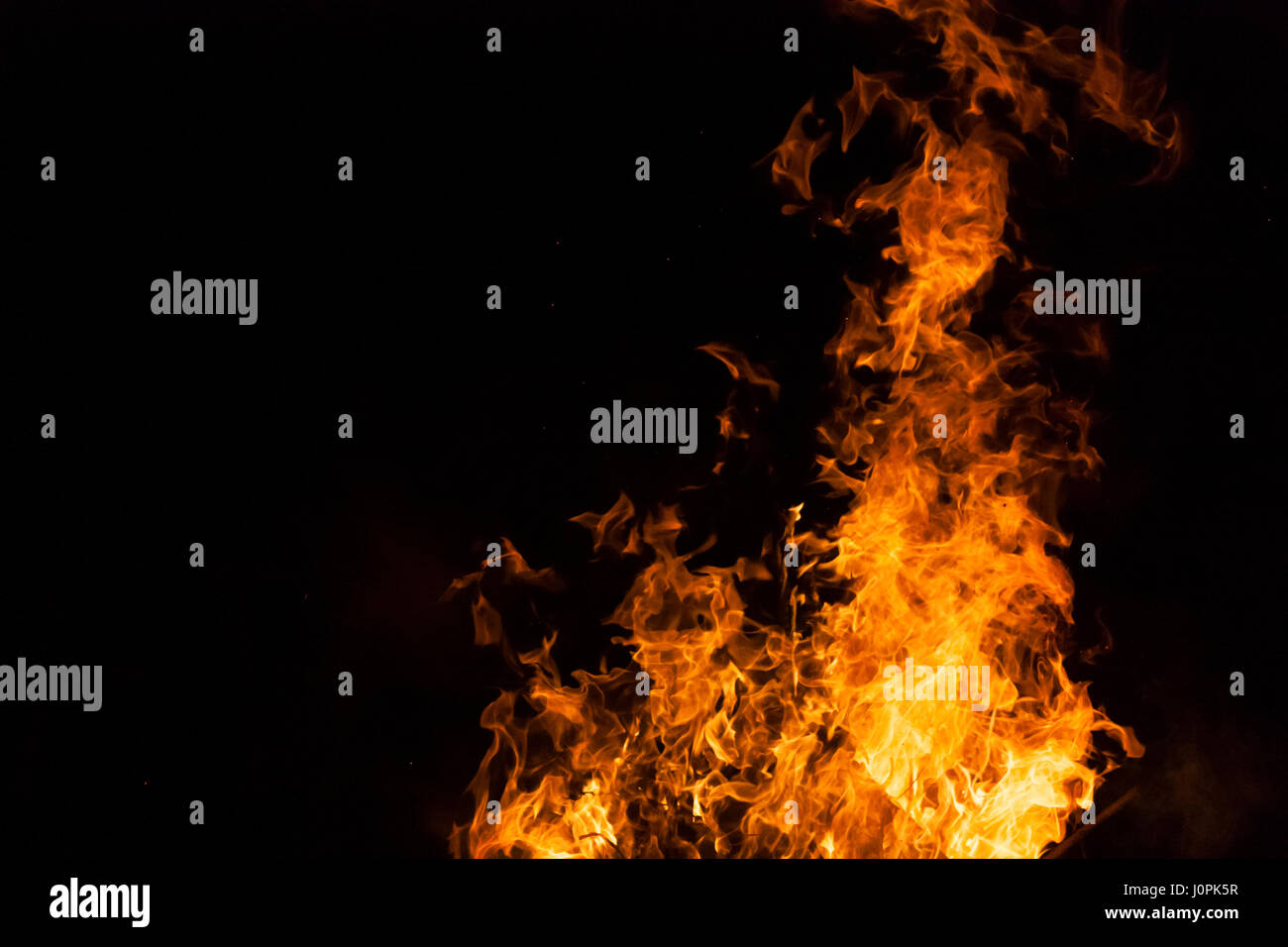 Yellow and orange fire frames isolated on a black background Stock ...