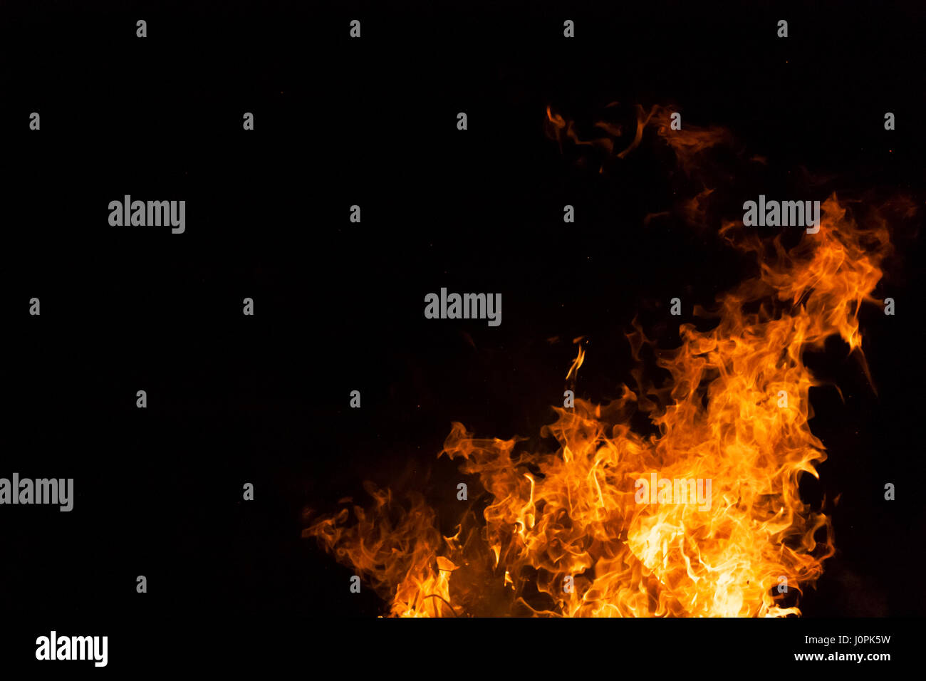 Yellow and orange fire frames isolated on a black background Stock ...