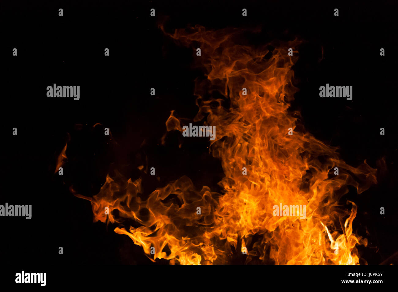 Yellow and orange fire frames isolated on a black background Stock ...