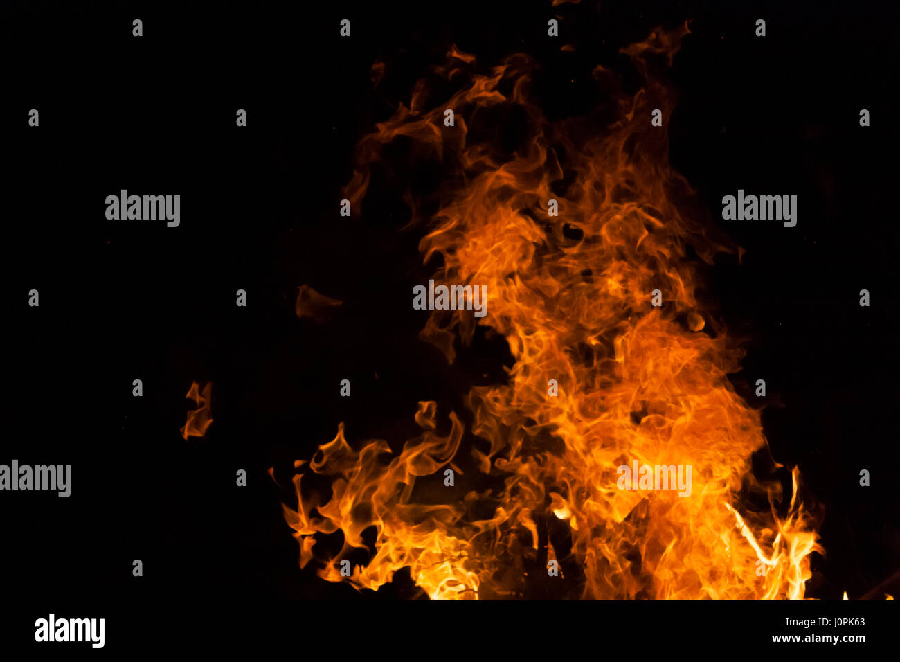 Yellow and orange fire frames isolated on a black background Stock ...