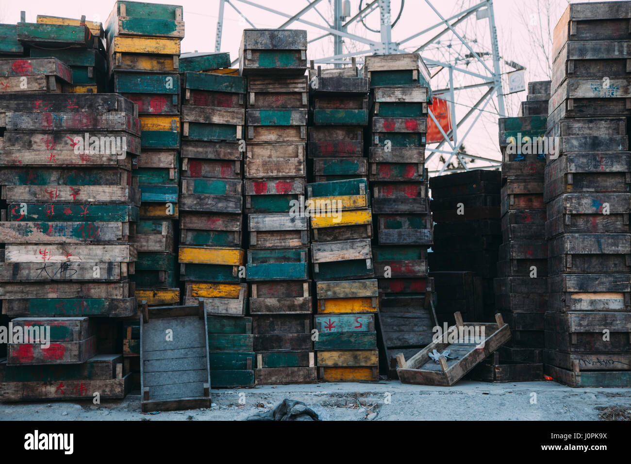 Colorful shipping crates hi-res stock photography and images - Alamy