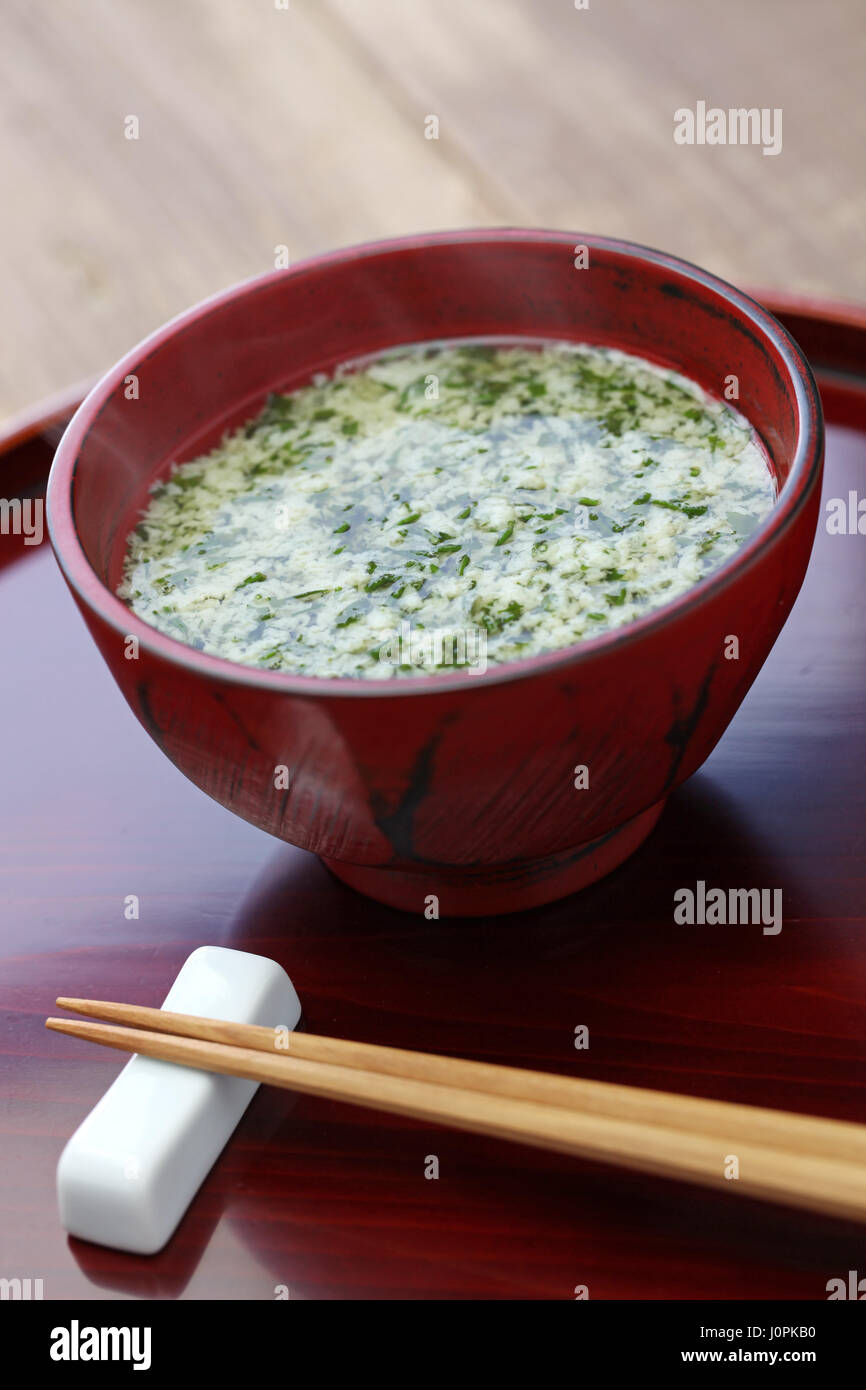 miso soup of brown seaweed, japanese food Stock Photo - Alamy