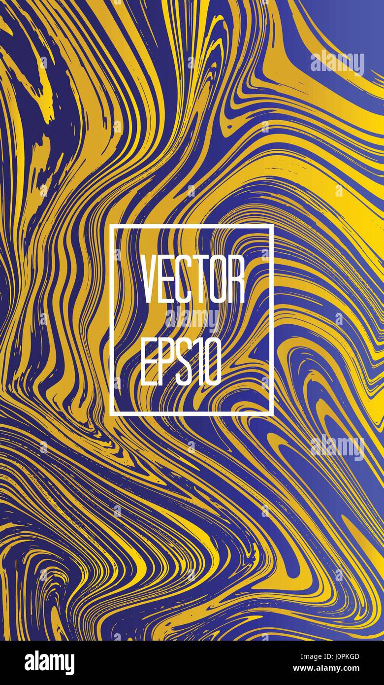 Abstract card with liquid lines. Marble effect. Vector illustration ...
