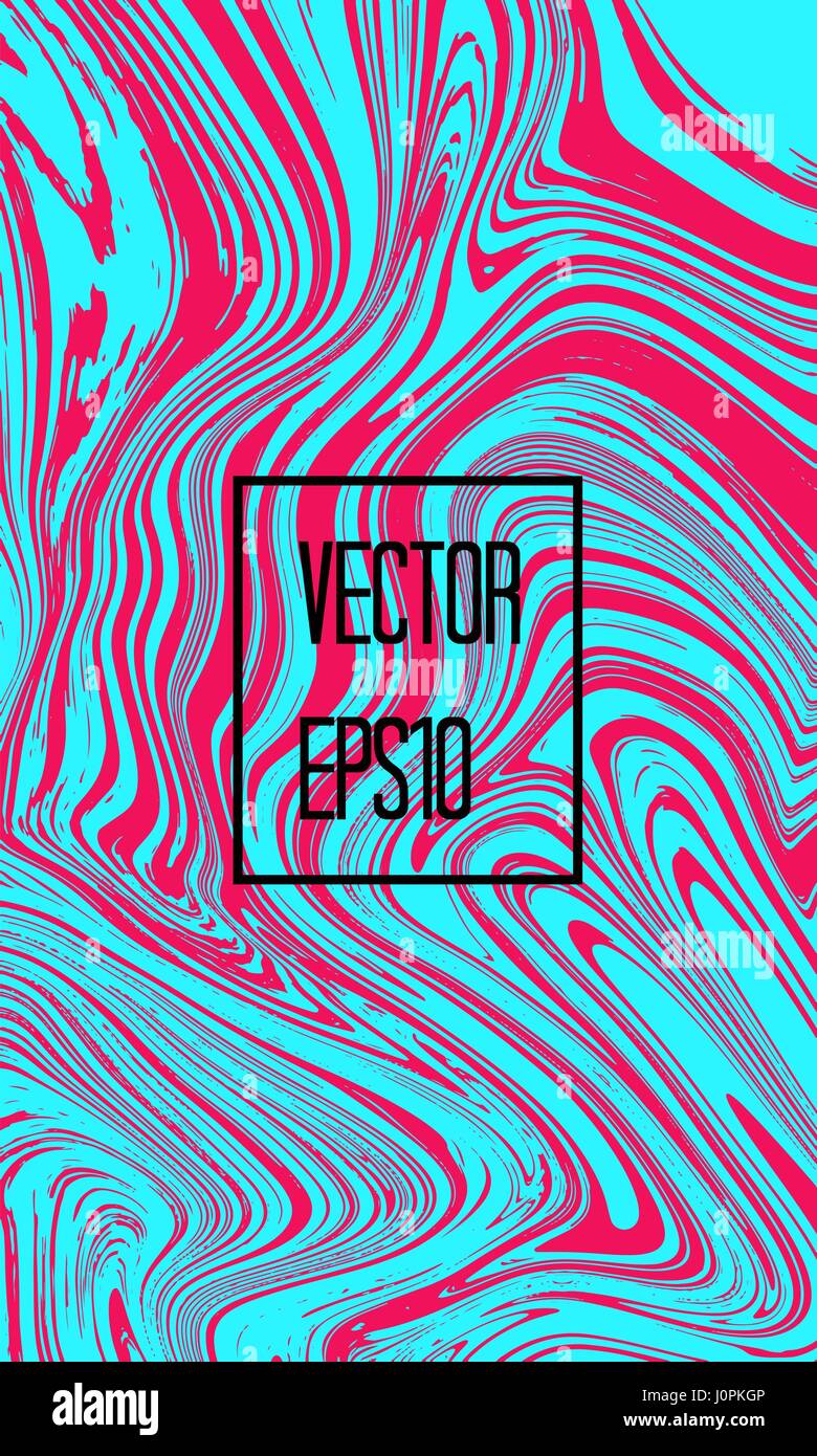 Abstract card with liquid lines. Marble effect. Vector illustration ...