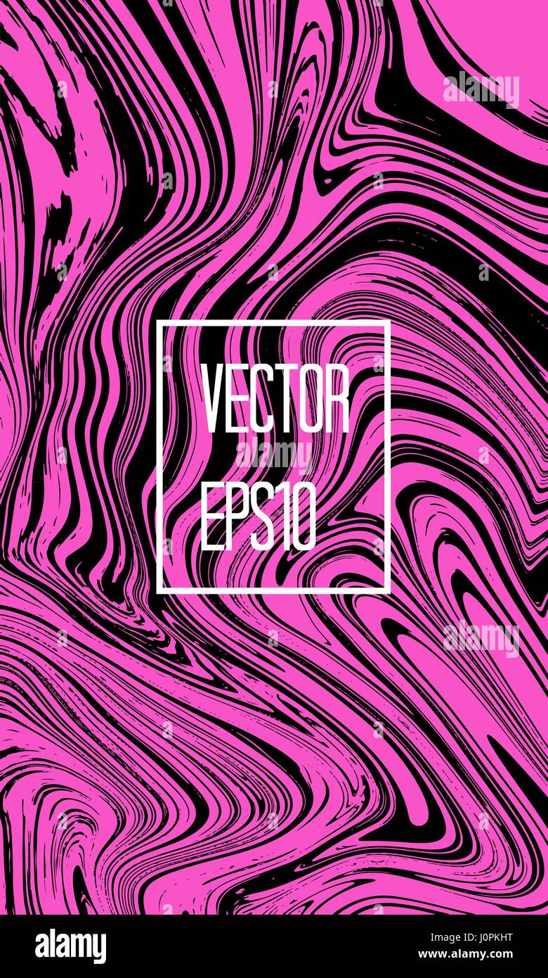 Abstract card with liquid lines. Marble effect. Vector illustration ...