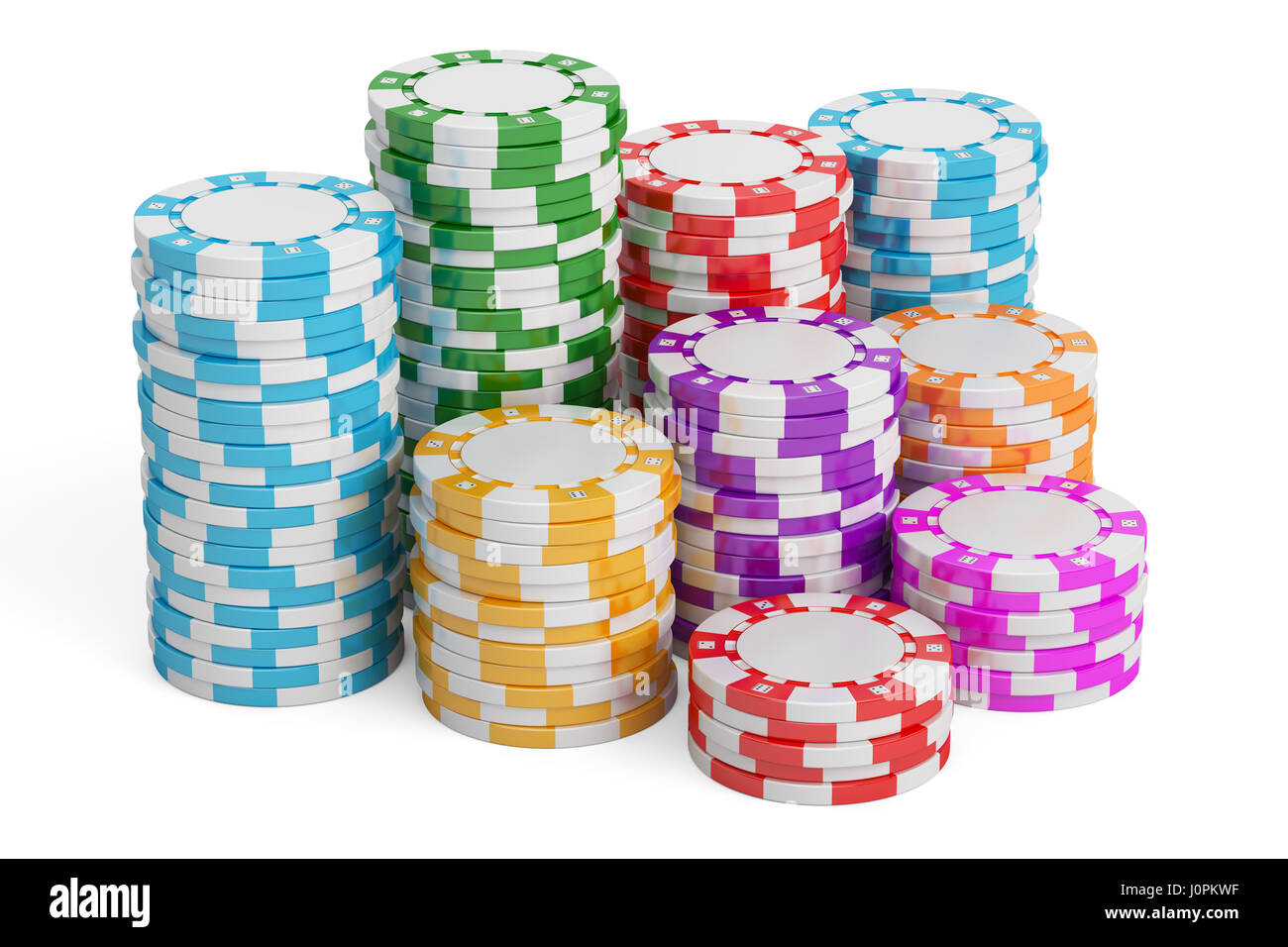 Casino Tokens, 3D rendering isolated on white background Stock Photo ...