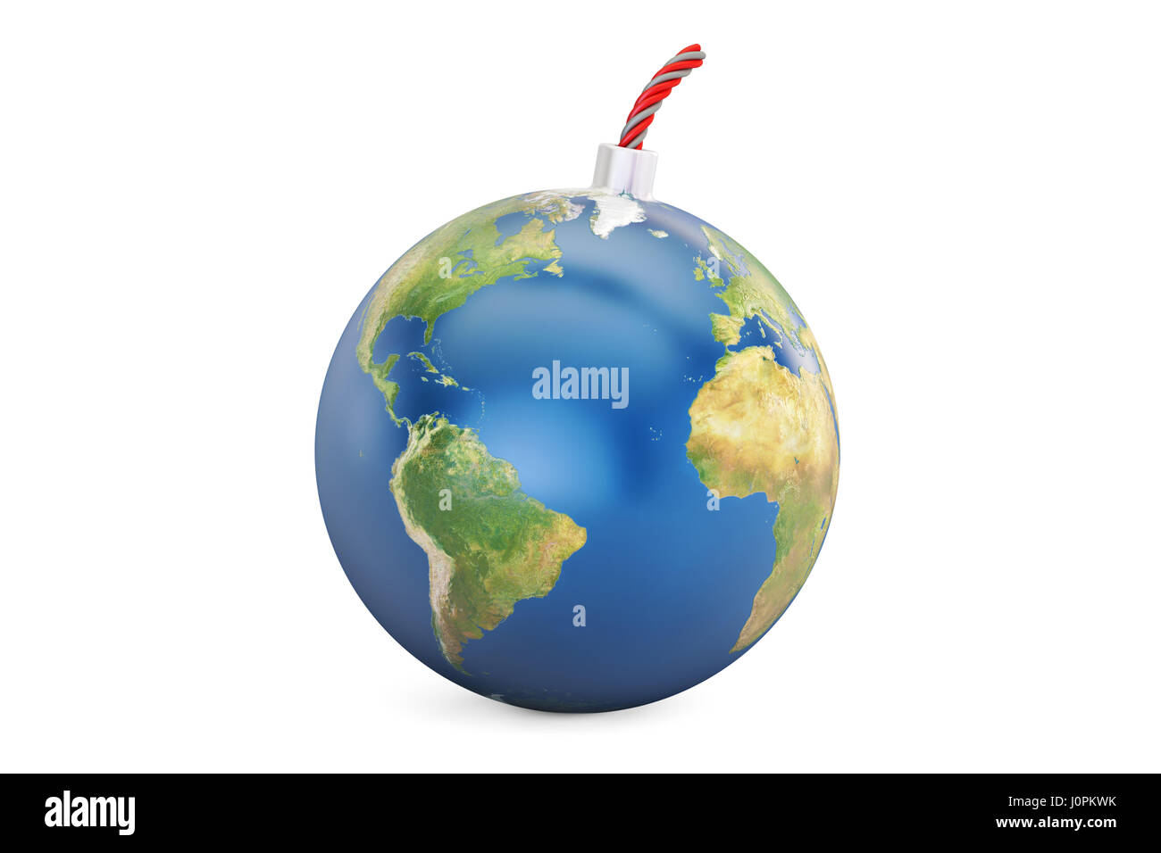 Earth bomb, 3D rendering isolated on white background Stock Photo - Alamy