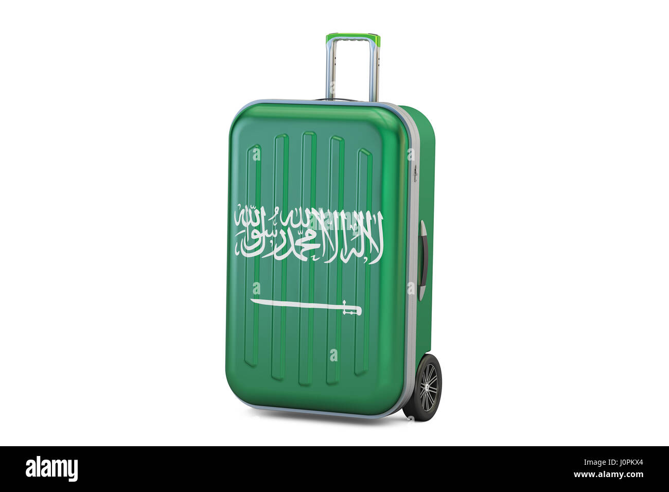 Saudi Arabia travel concept, suitcase with flag. 3D rendering Stock ...