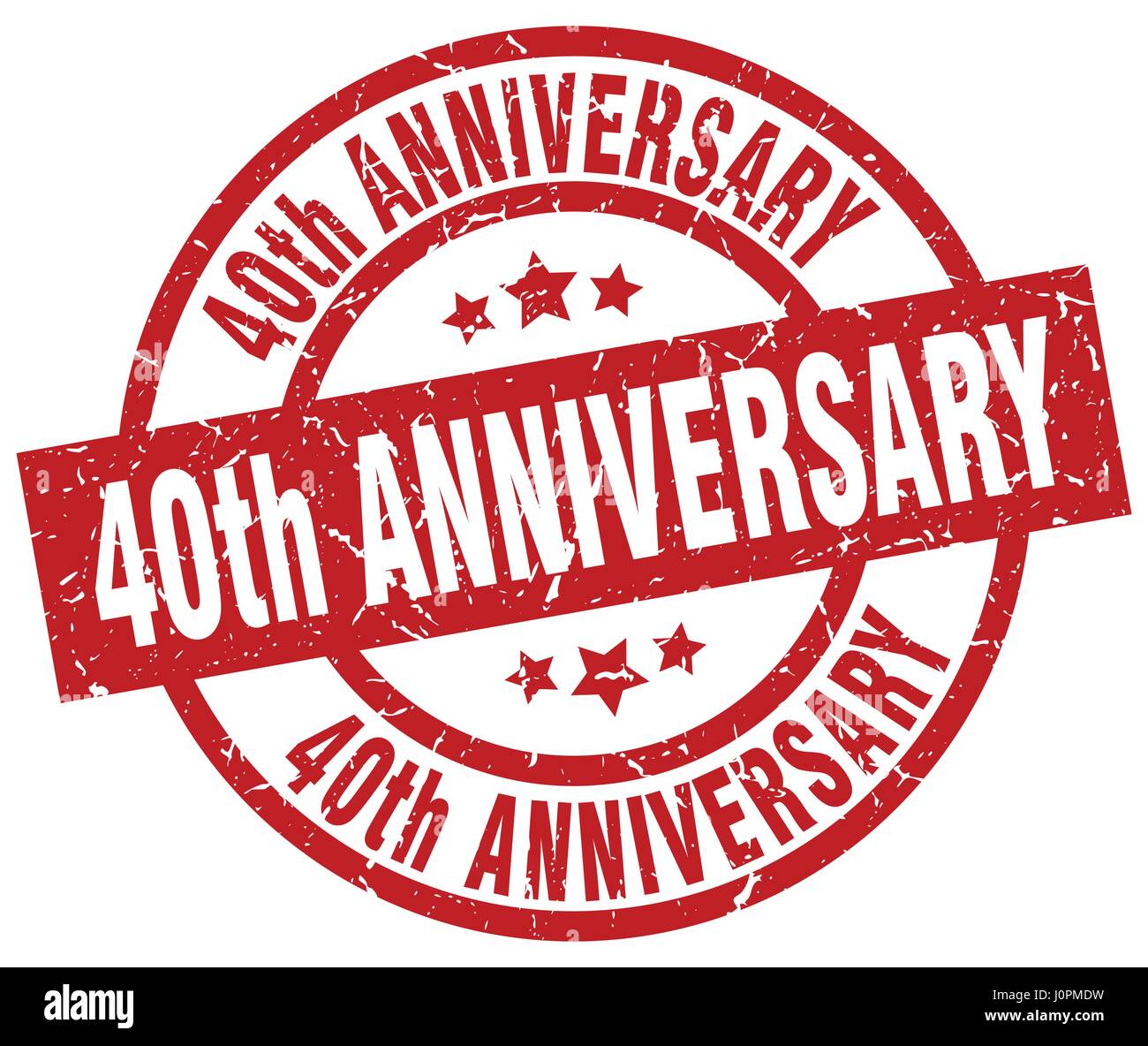 40th anniversary round red grunge stamp Stock Vector Image & Art - Alamy