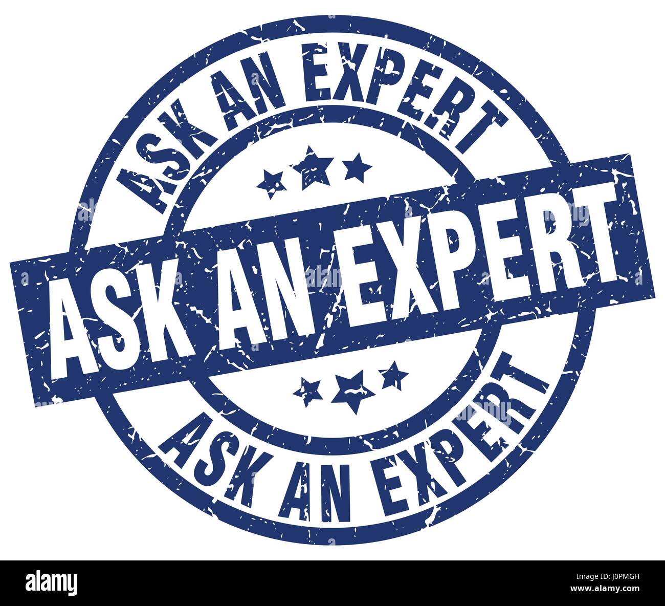 ask an expert blue round grunge stamp Stock Vector Image & Art - Alamy