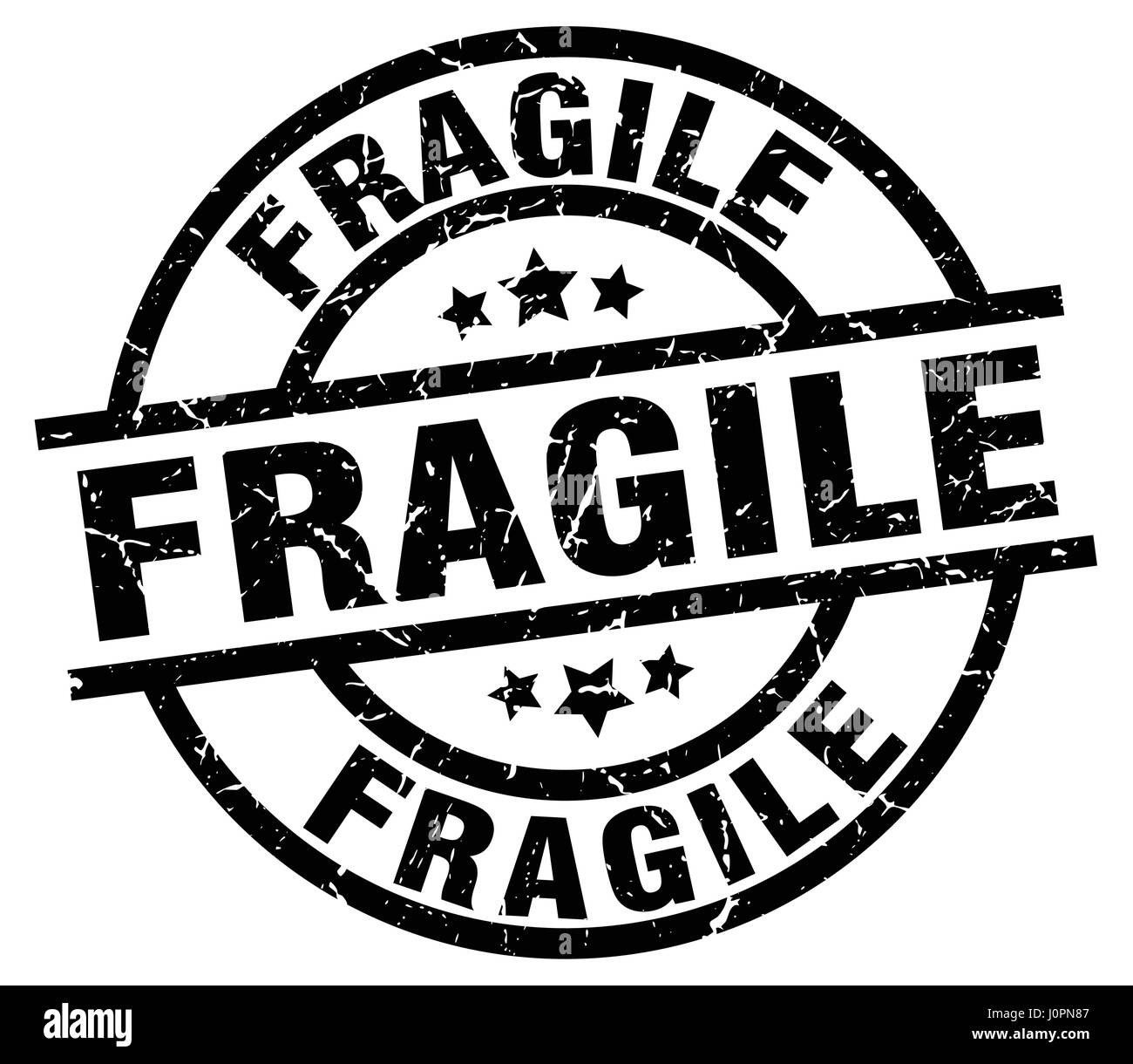 fragile round grunge black stamp Stock Vector Image & Art - Alamy