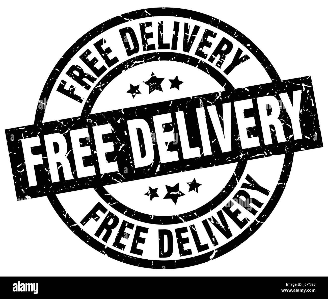 free delivery round grunge black stamp Stock Vector Image & Art - Alamy