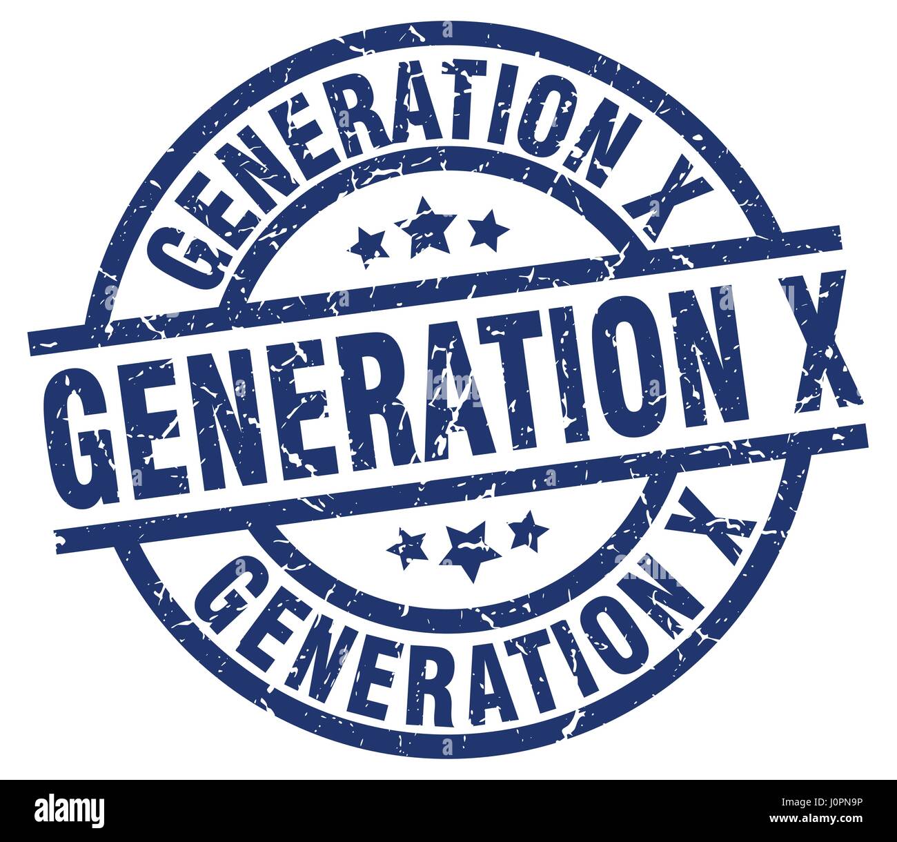 generation x blue round grunge stamp Stock Vector Image & Art - Alamy