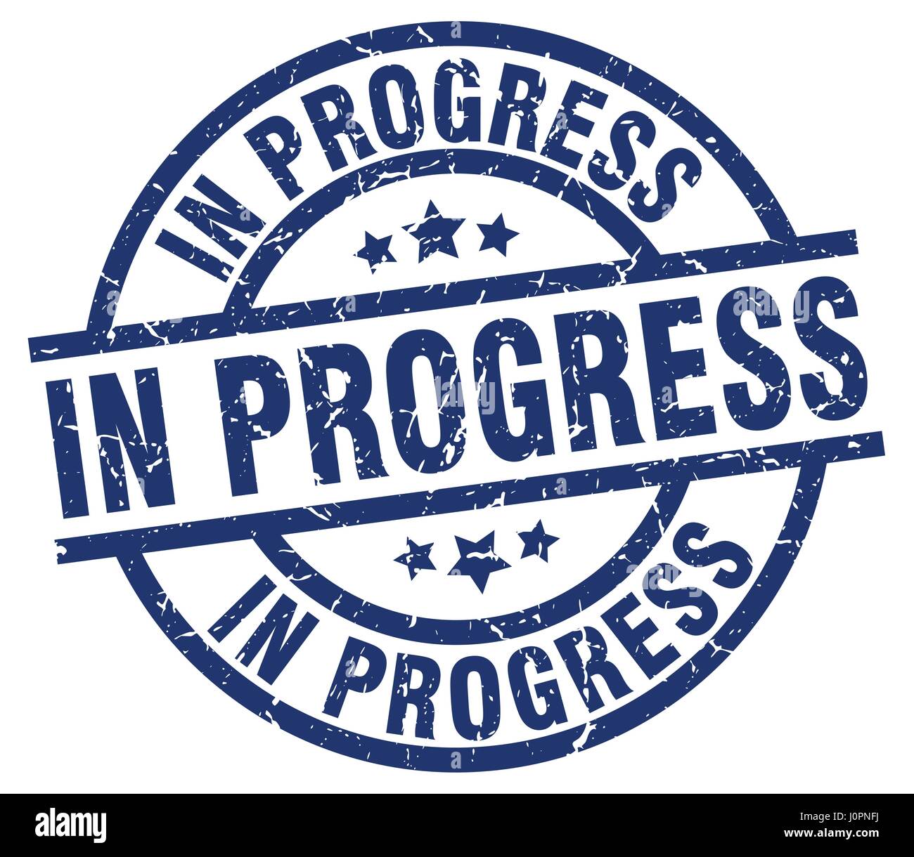 in progress blue round grunge stamp Stock Vector Image & Art - Alamy