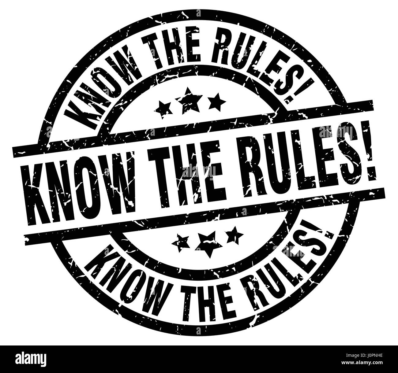 know the rules! round grunge black stamp Stock Vector Image & Art - Alamy