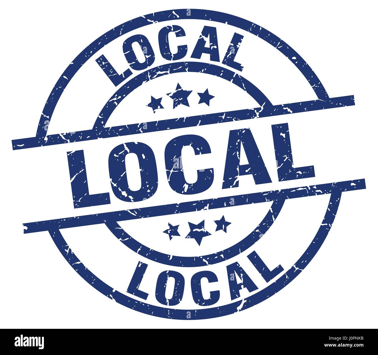 local blue round grunge stamp Stock Vector Image & Art - Alamy