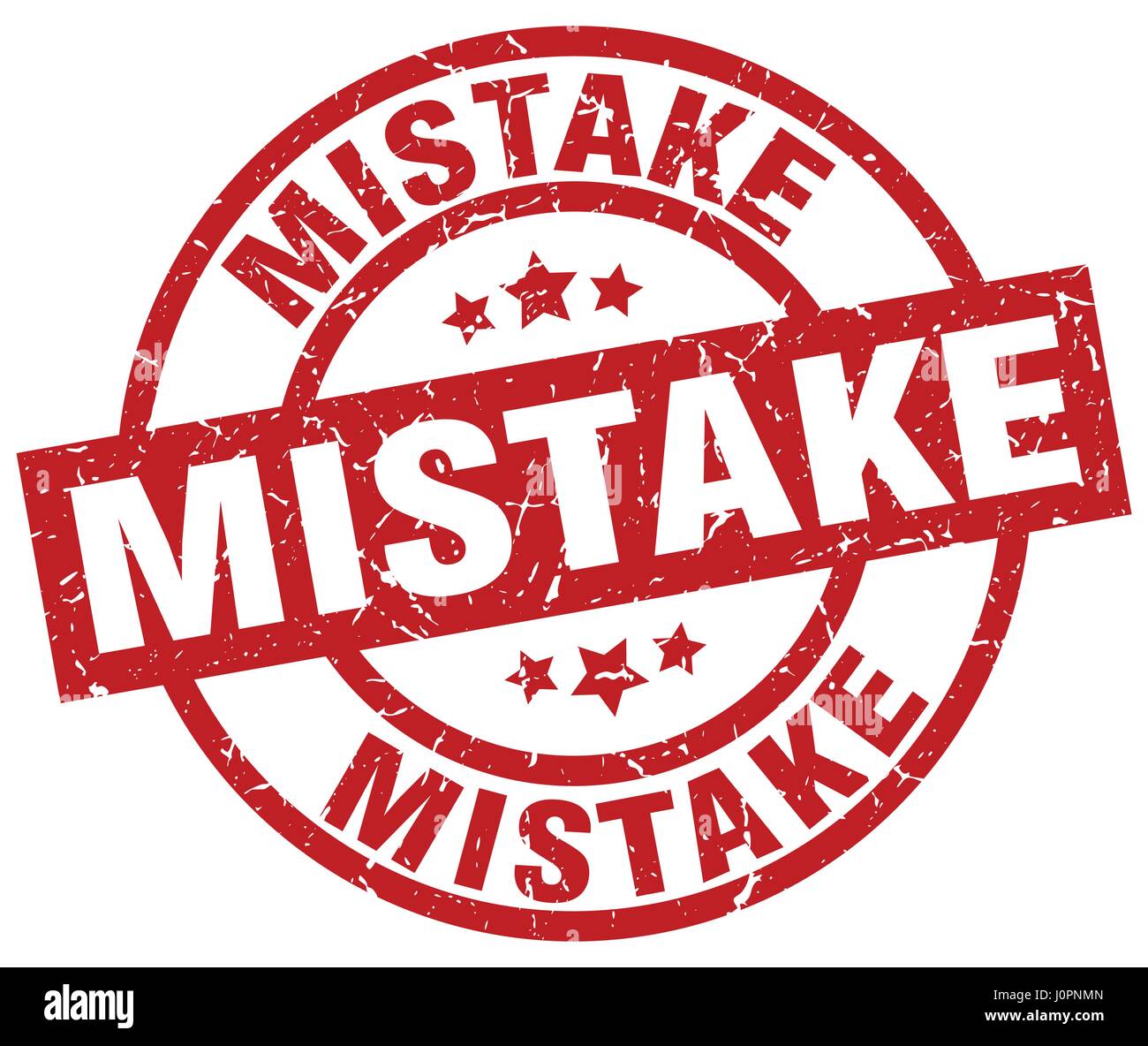 mistake round red grunge stamp Stock Vector Image & Art - Alamy