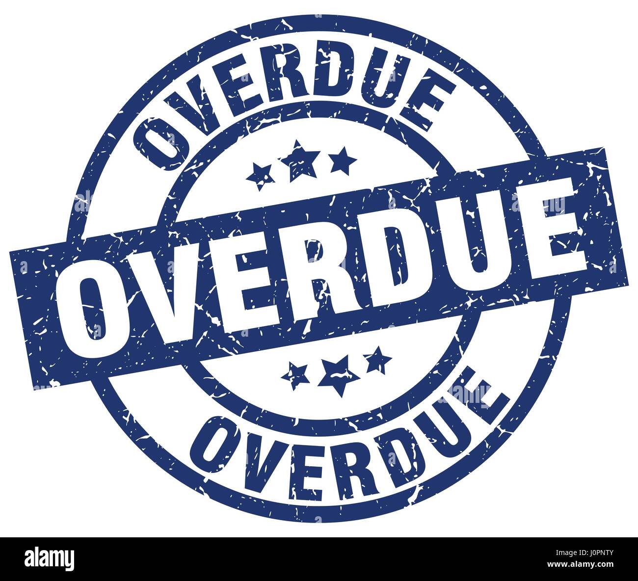 overdue blue round grunge stamp Stock Vector Image & Art - Alamy
