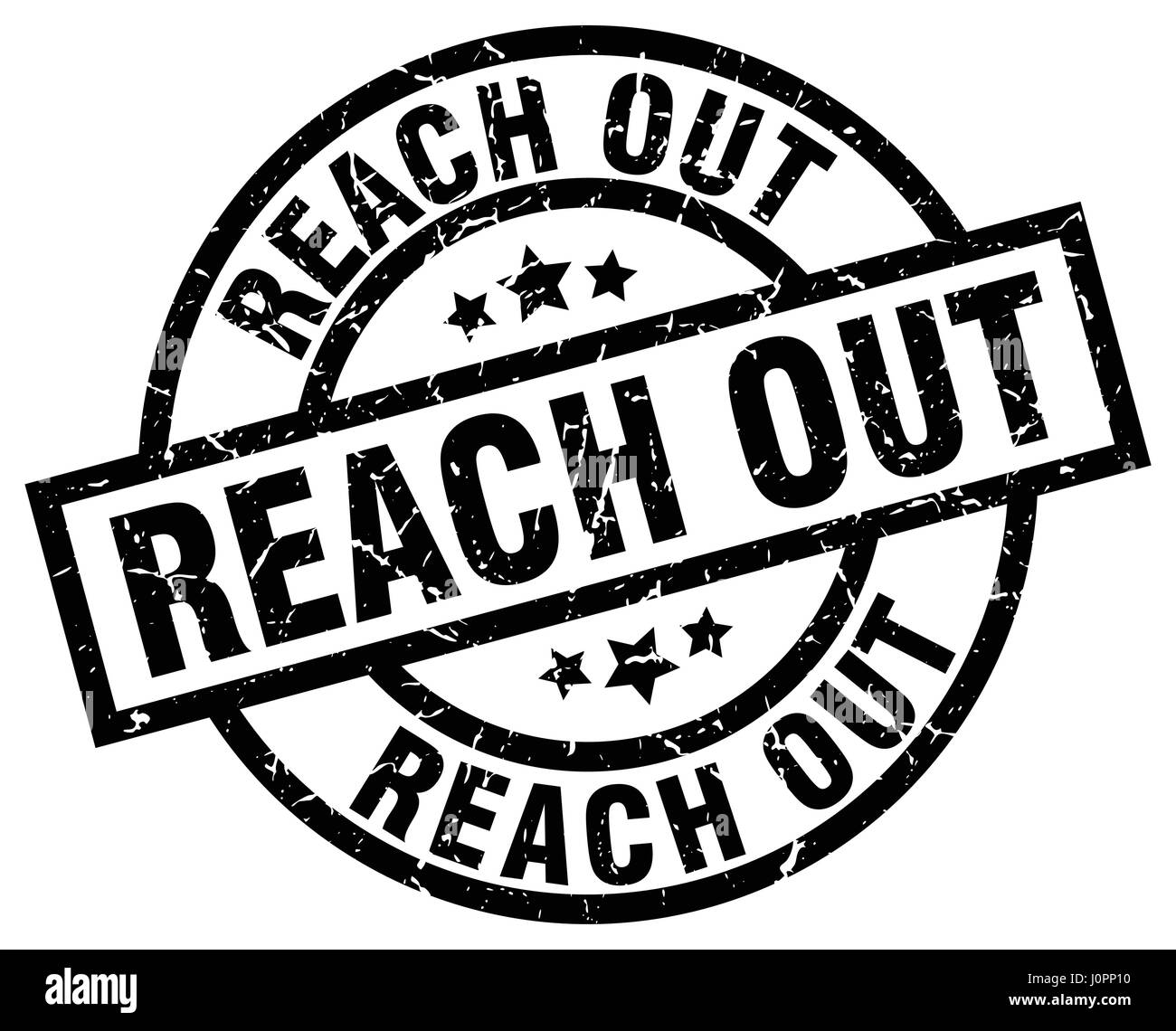 reach out round grunge black stamp Stock Vector Image & Art - Alamy