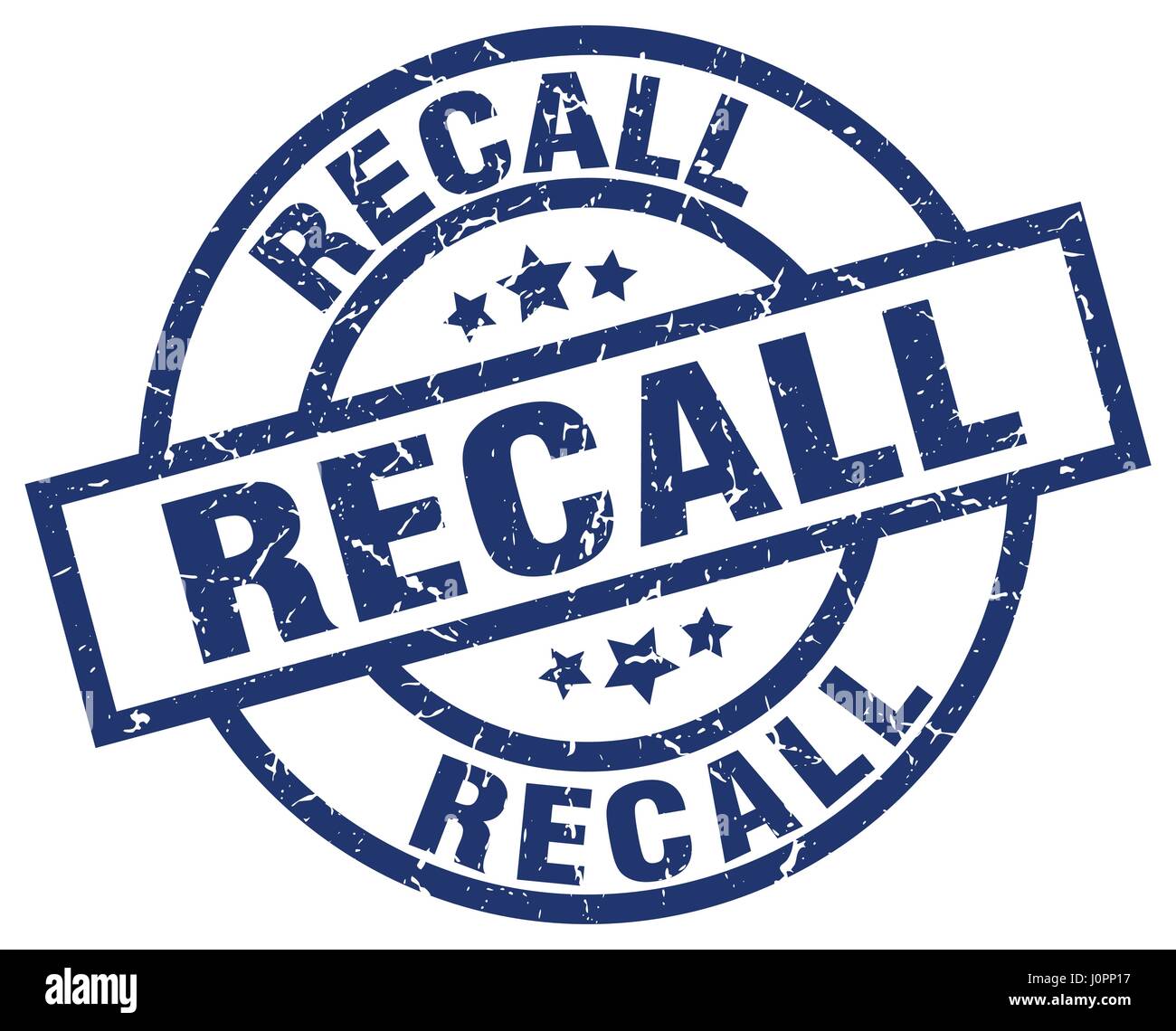 recall blue round grunge stamp Stock Vector Image & Art - Alamy