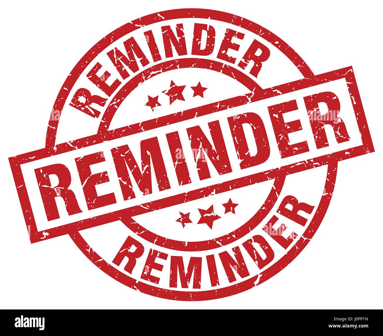 reminder round red grunge stamp Stock Vector Image & Art - Alamy