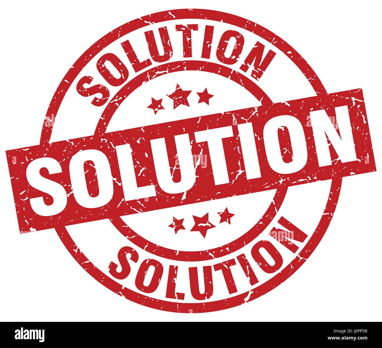 solution round red grunge stamp Stock Vector Image & Art - Alamy